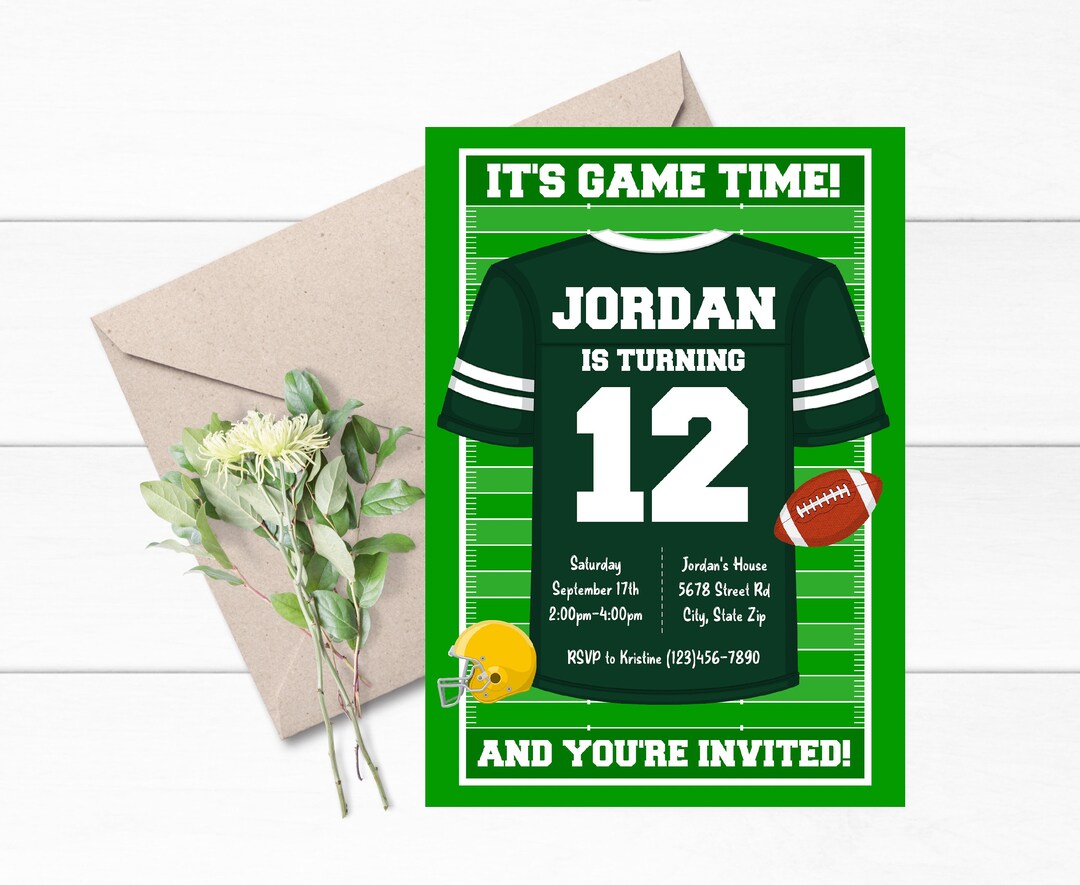 Football Birthday Invitation - Printable Football Invitation - Football ...