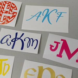 Monogram Vinyl Decal, Cell Phone Monogram, Laptop Monogram, Yeti ...