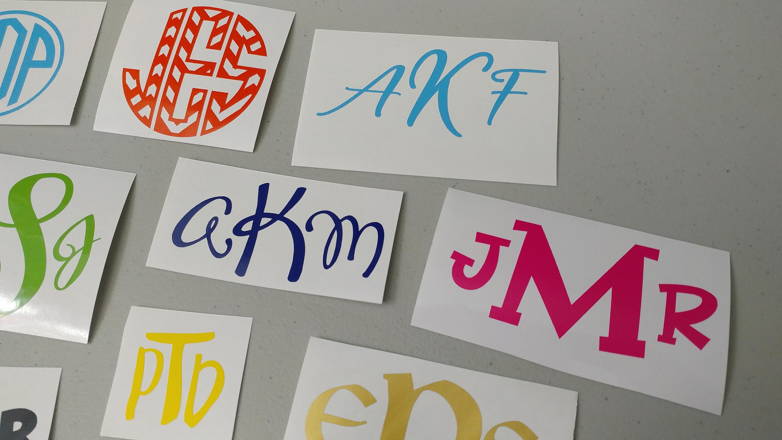 Monogram Vinyl Decal, Cell Phone Monogram, Laptop Monogram, Yeti ...