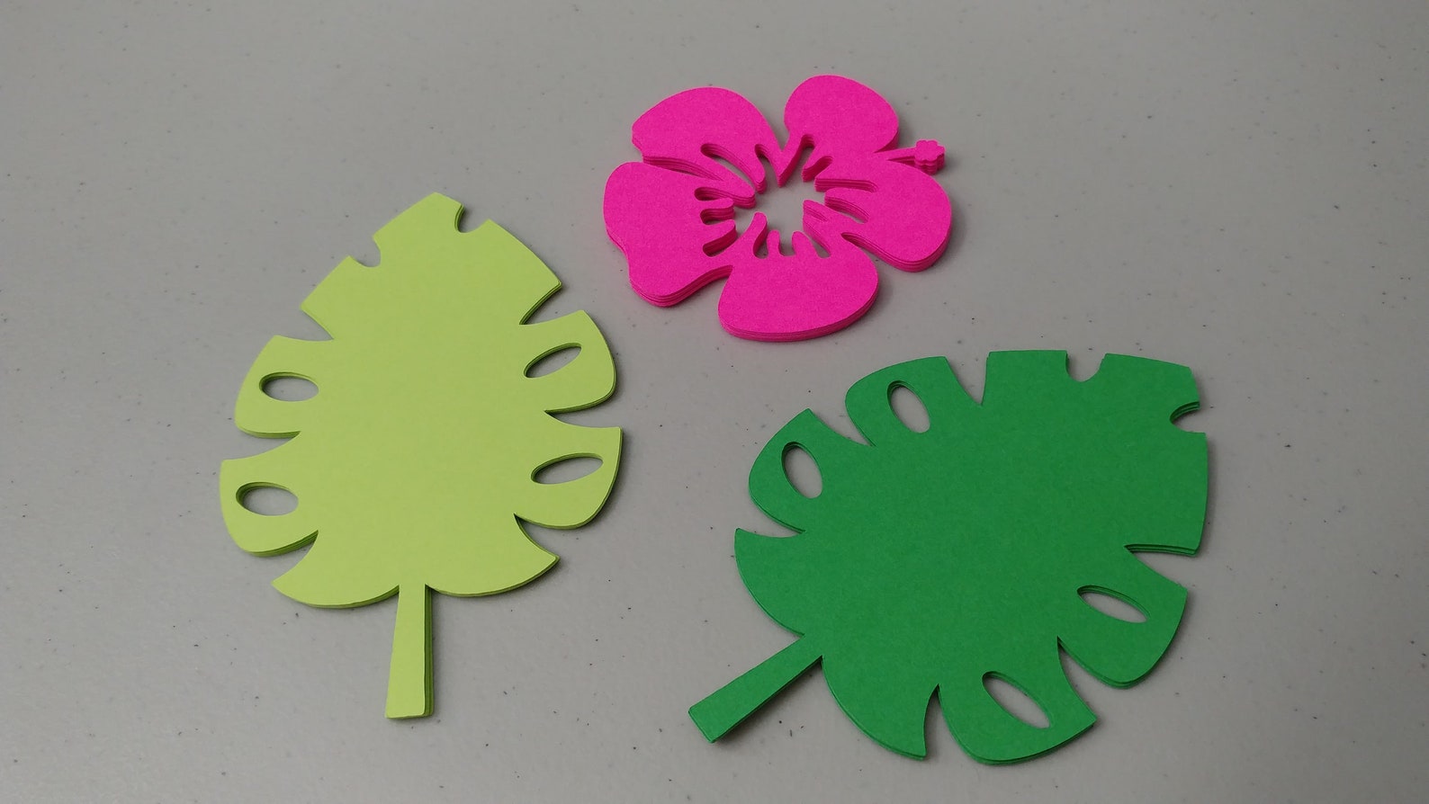 Hawaiian Themed Party Cutouts Leaf and Hibiscus Flower - Etsy