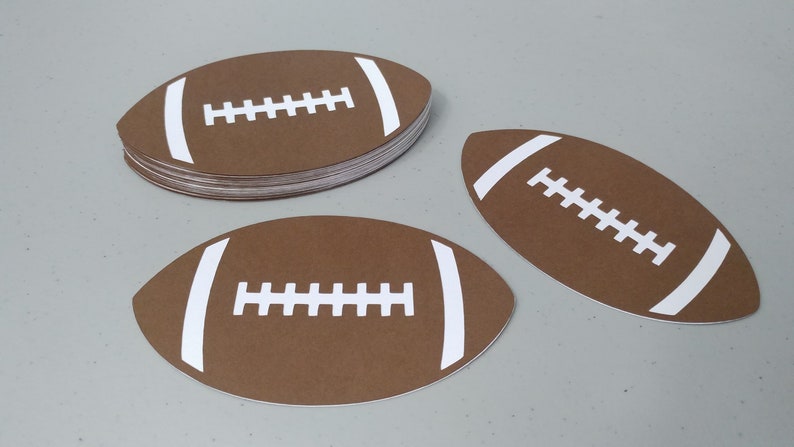 Football Cutouts - 12 Football Die Cuts - Football Party Tags - Sports ...