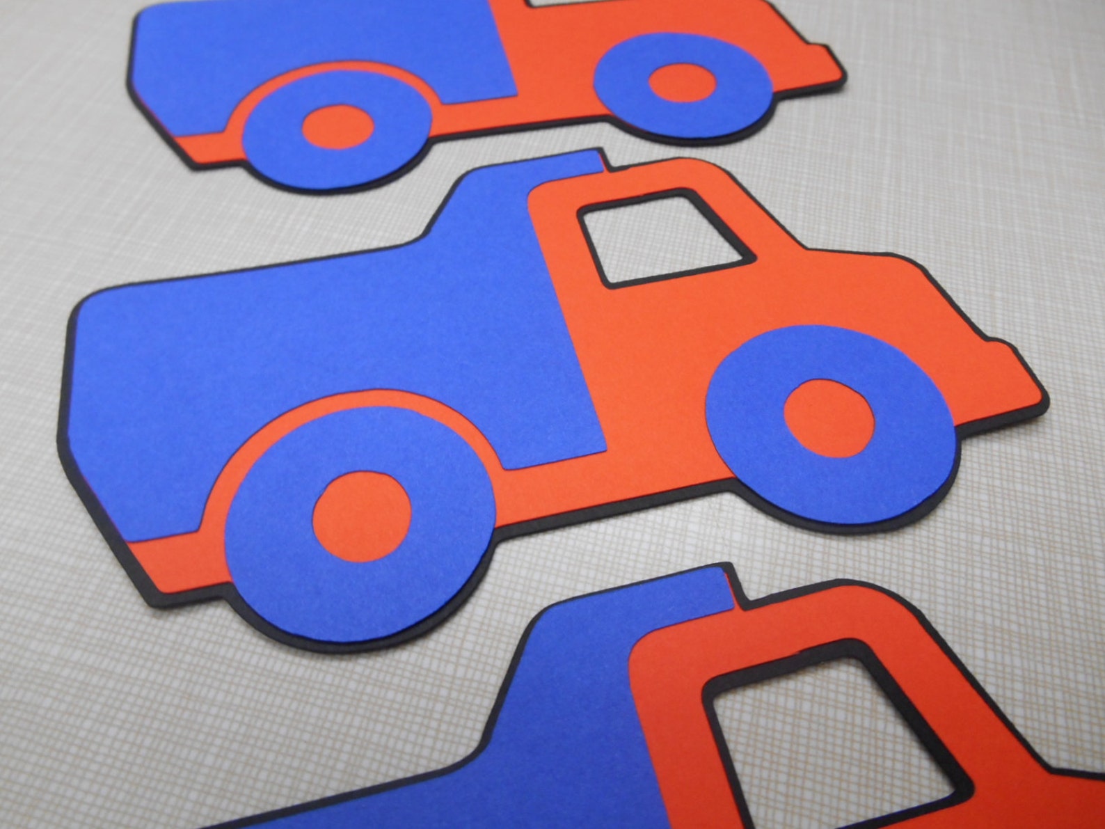 Dump Truck Cutouts - Truck Cardstock Die Cuts - Cupcake Toppers - Tags ...