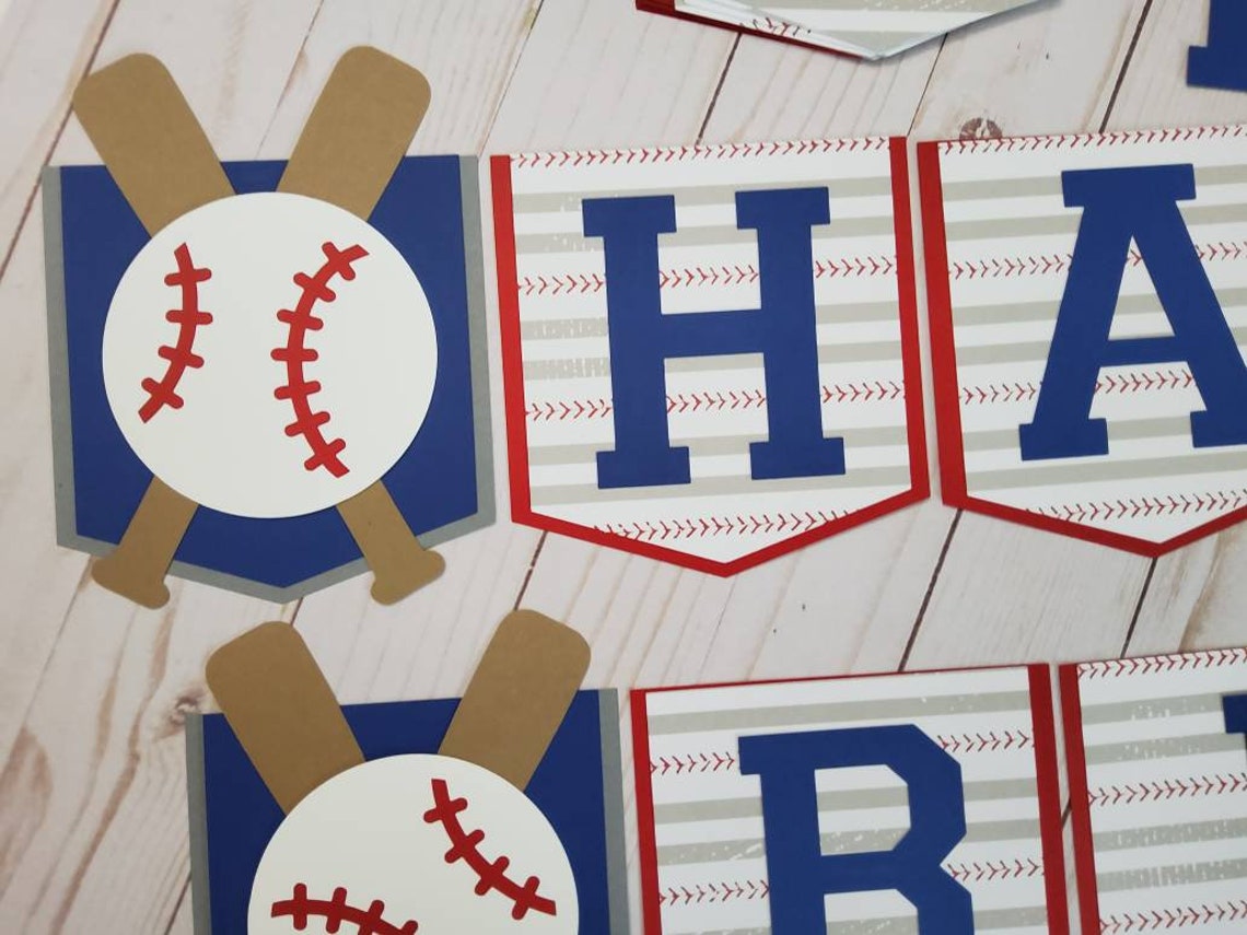 Baseball Birthday Banner Custom Birthday Banner - Etsy