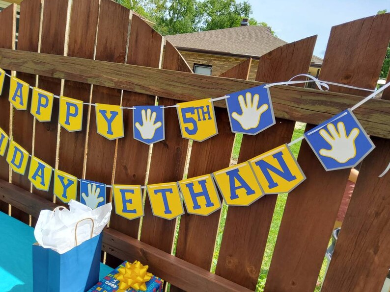 High Five I'm Five Birthday Banner - DIY High Five Birthday Banner ...