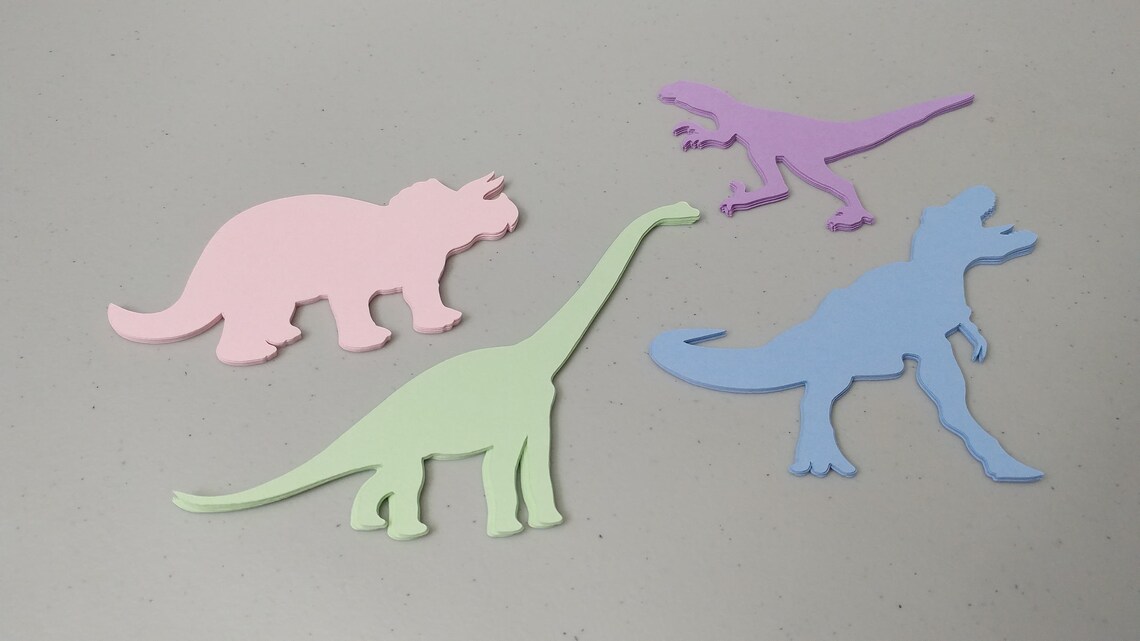 Dinosaur Cutouts 32 Dinosaurs Pastel Colors Dinosaur Die - Etsy