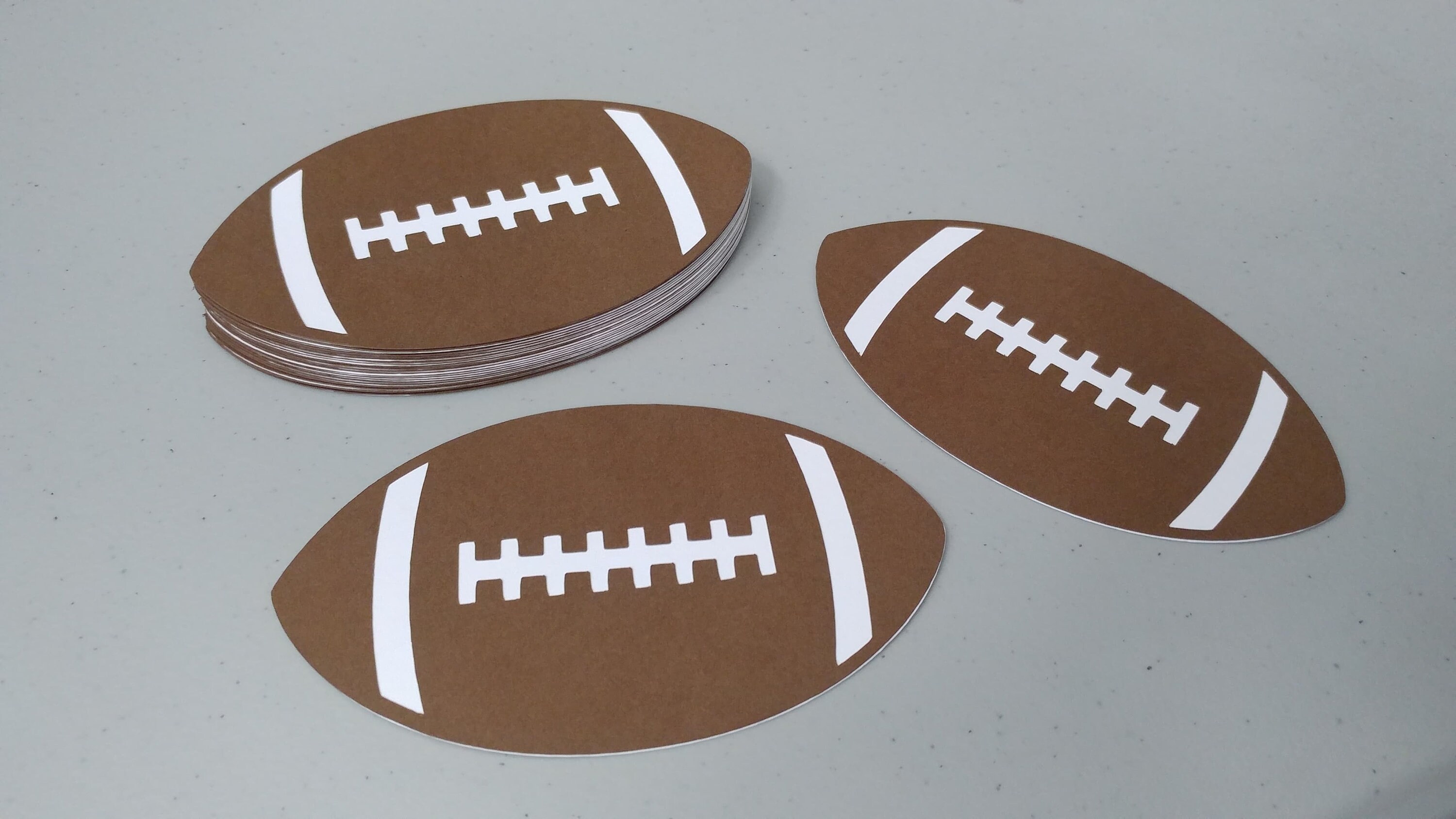 Football Cutouts 12 Football Die Cuts Football Party Tags | Etsy