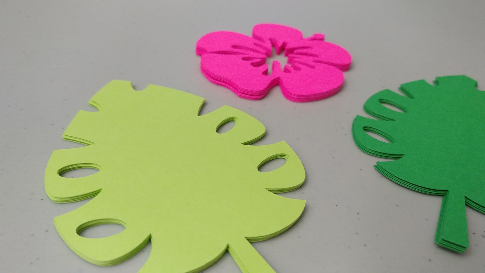 Hawaiian Themed Party Cutouts Leaf and Hibiscus Flower - Etsy