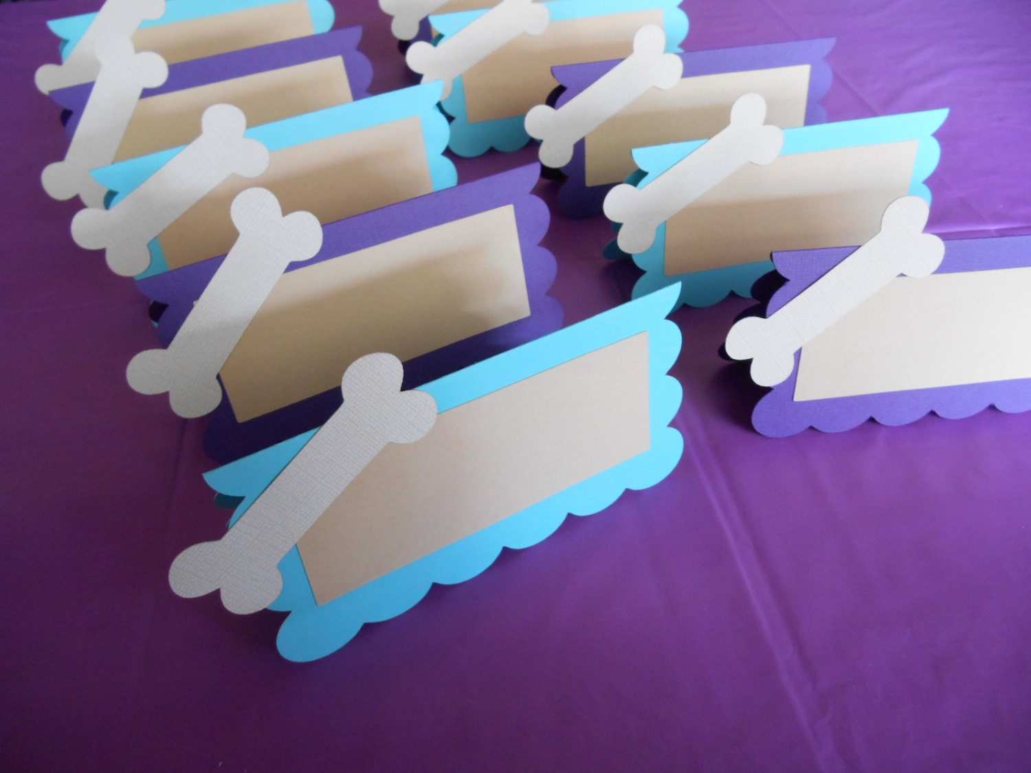 10 Dog Bone and Scalloped Square Food Labels for Parties Baby - Etsy