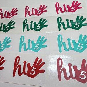 Hi Five Vinyl Decals - Hi Five I'm Five Birthday Party Theme - Hi Five ...