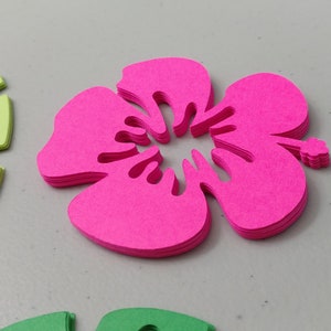 Hawaiian Themed Party Cutouts, Leaf and Hibiscus Flower Cutouts ...