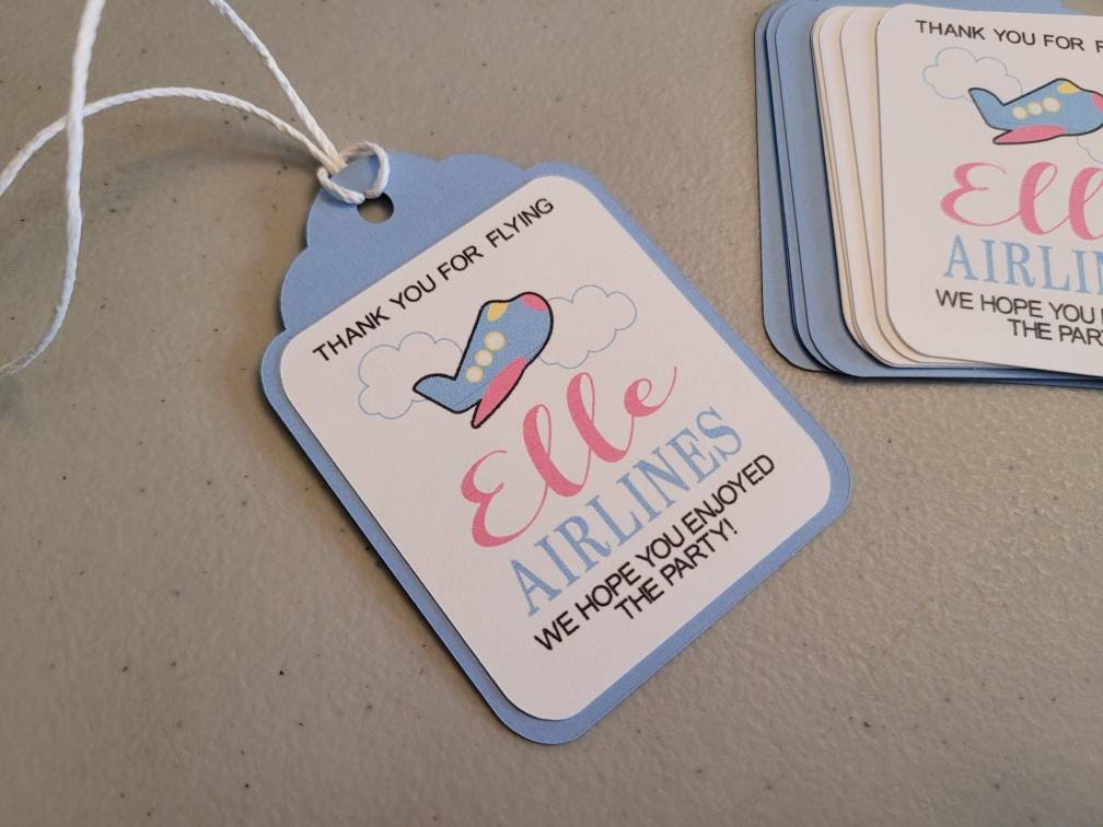 Airplane Favor Tags Airplane Theme Party Favor Tags | Etsy