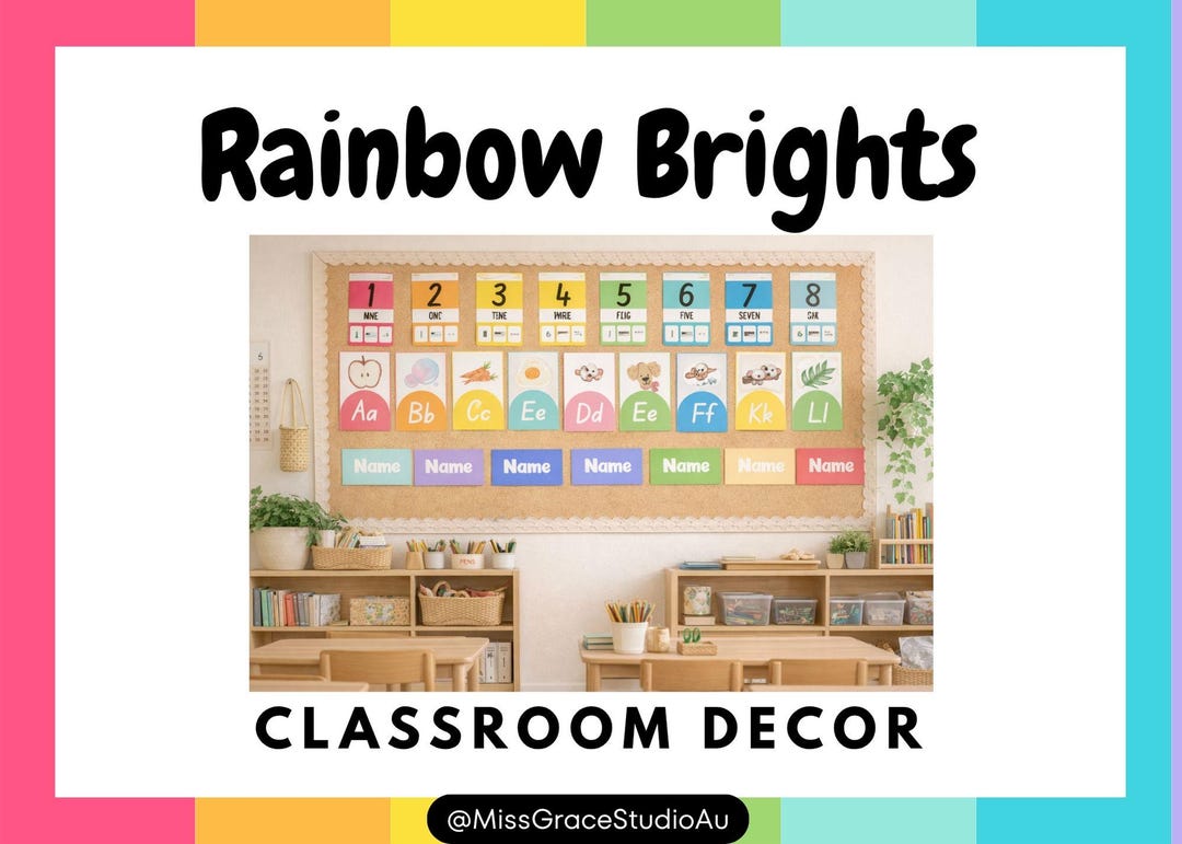 Rainbow Brights Classroom Decor Bundle - Etsy