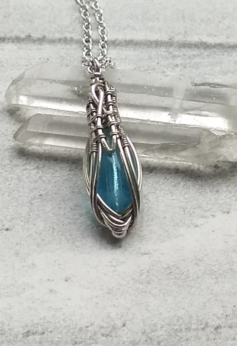 Elven Pendant Necklace Fantasy Sterling Silver Wire | Etsy