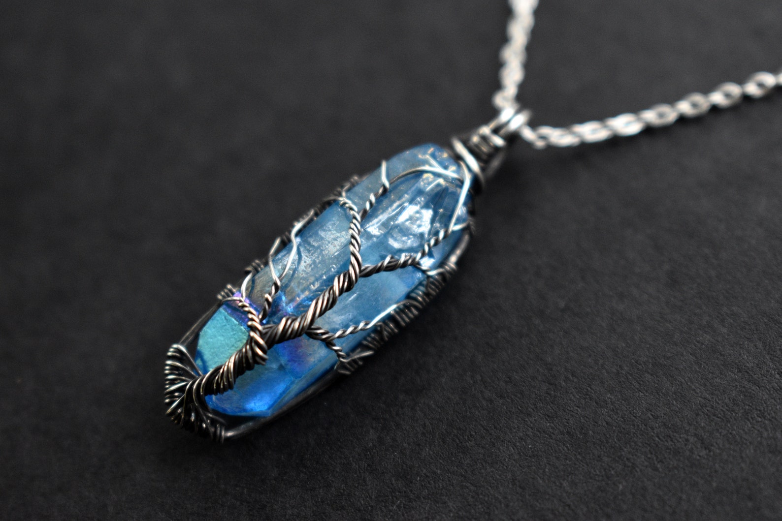 Tree of Life Quartz Crystal Point Sterling Silver Wire Wrapped | Etsy