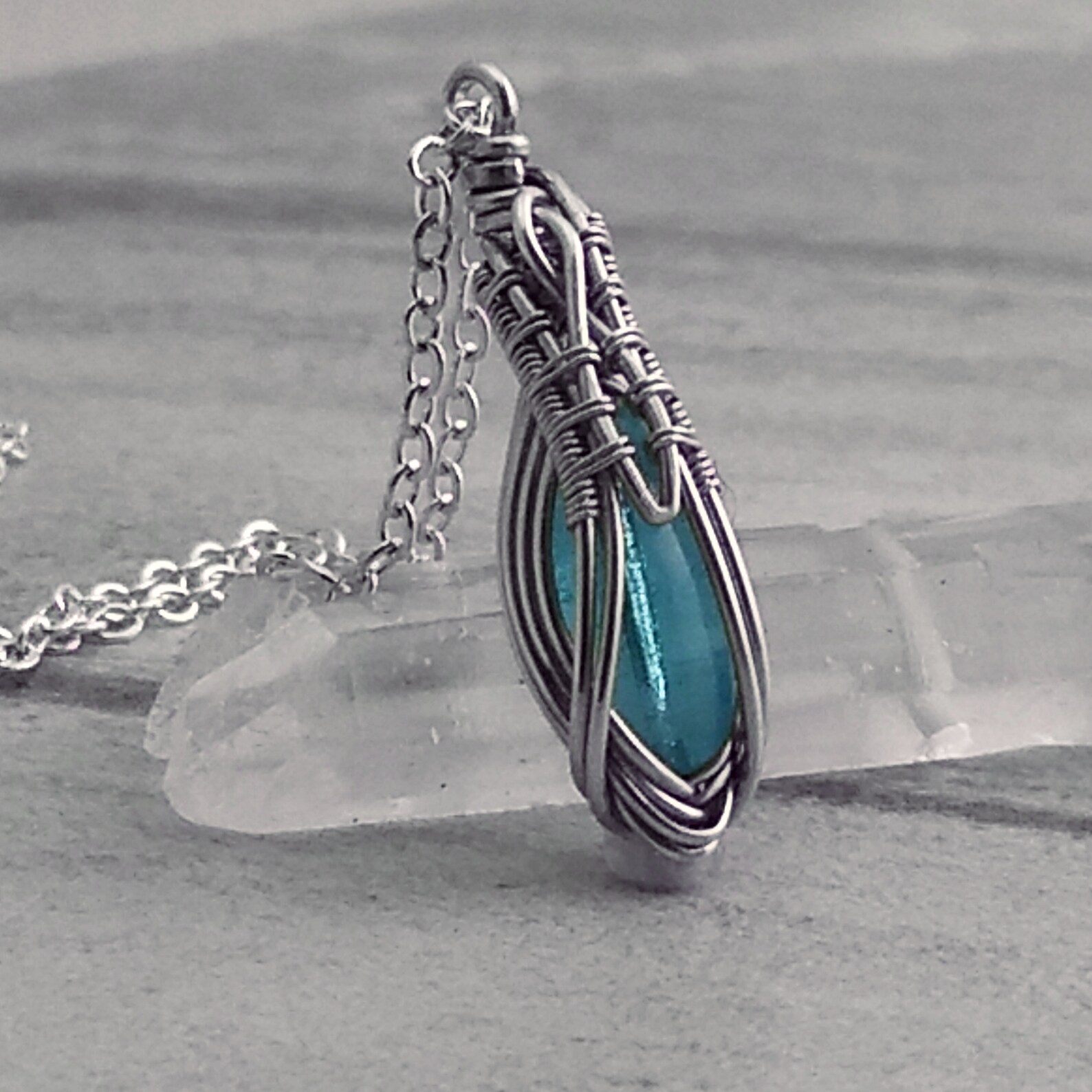 Elven Pendant Necklace Fantasy Sterling Silver Wire - Etsy