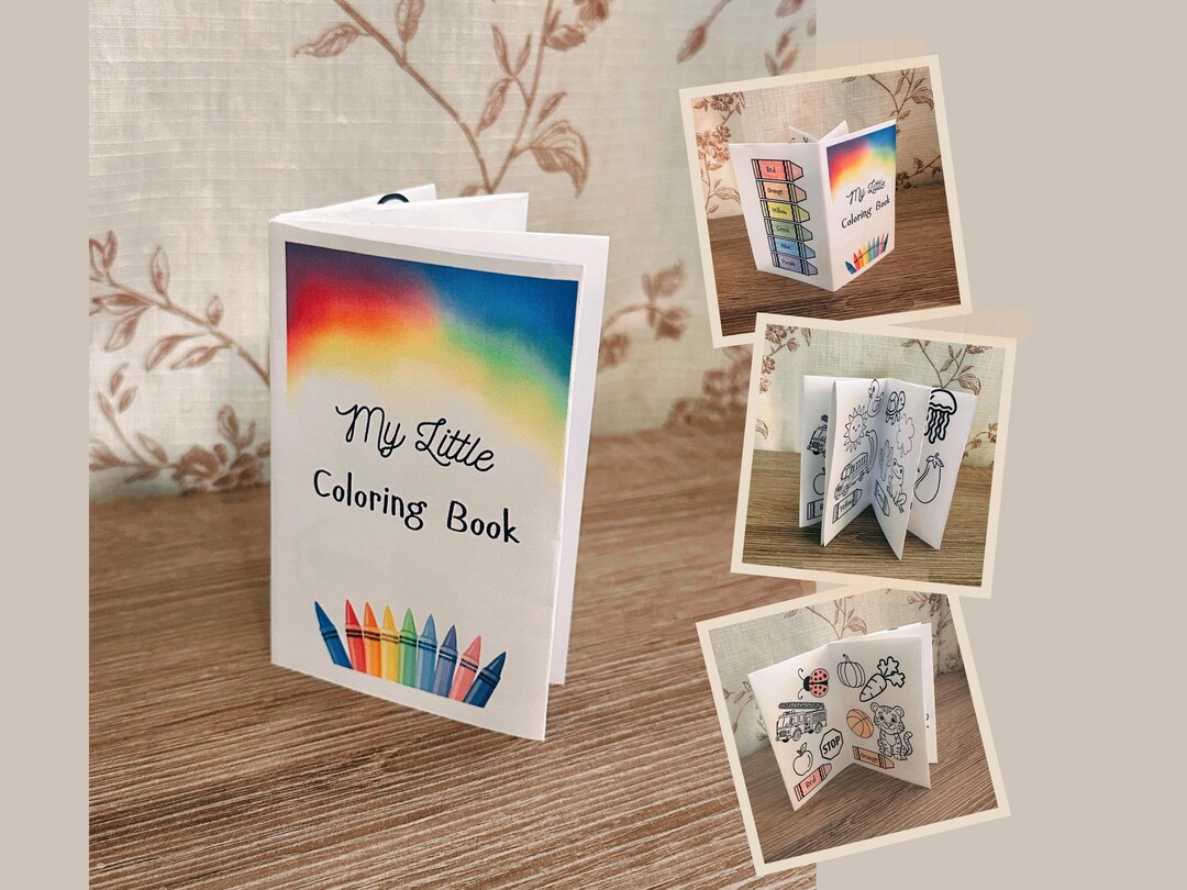 Mini Coloring Book Printable | One Page Kids Activity | Travel Paper ...