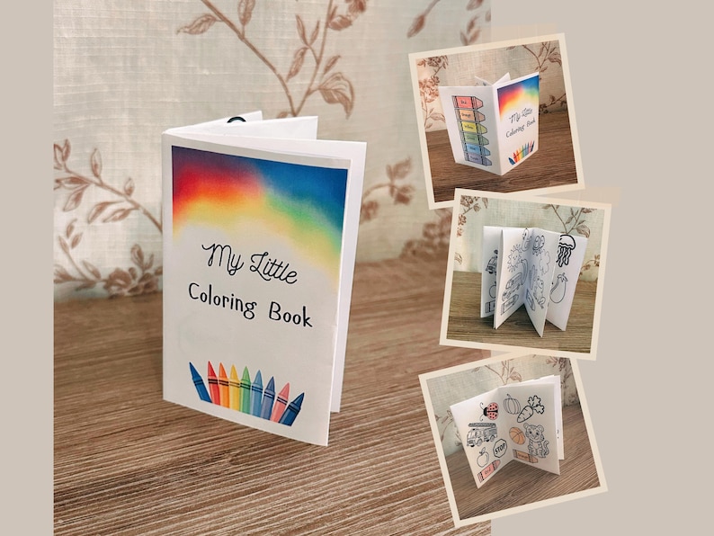 Mini Coloring Book Printable | One Page Kids Activity | Travel Paper ...