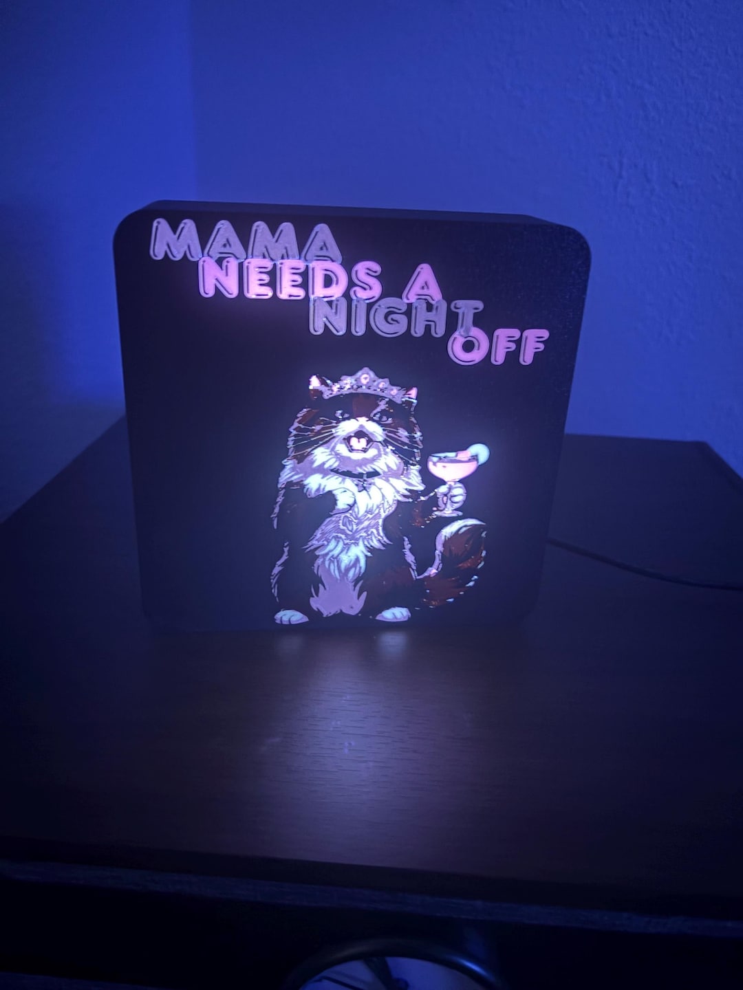 Donut Cat Mom Light Box Decor | Mama Needs a Night off Lightbox Display ...
