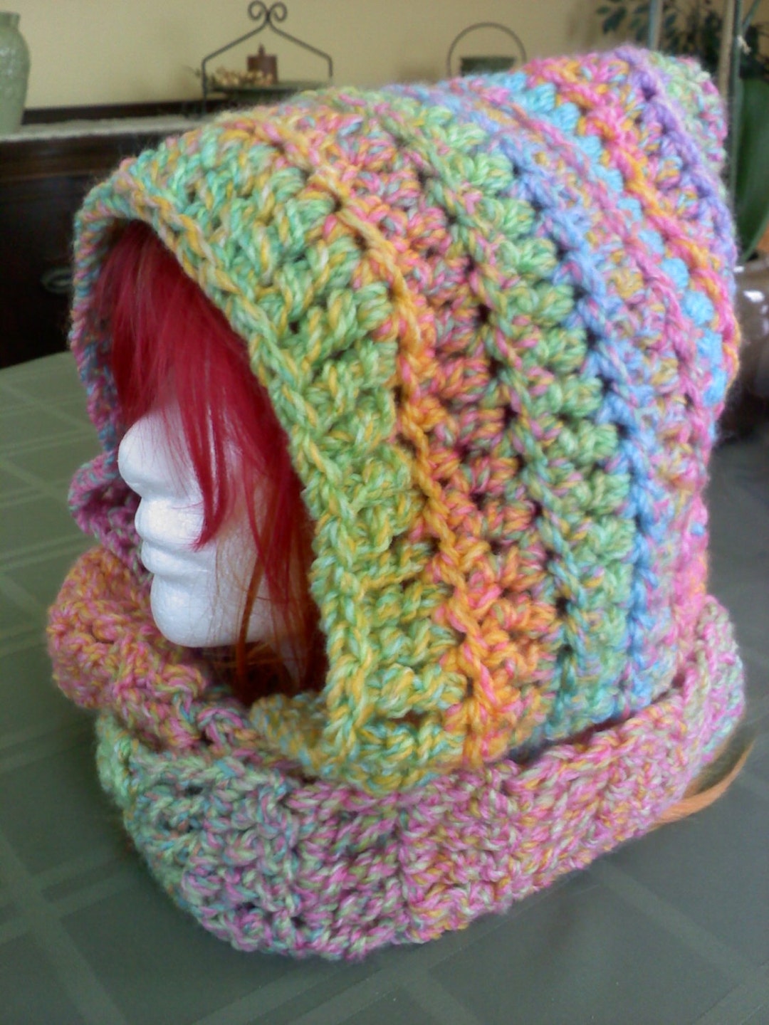 PATTERN - Crochet Hood and Attached Scarf With Options for Pockets DIY ...