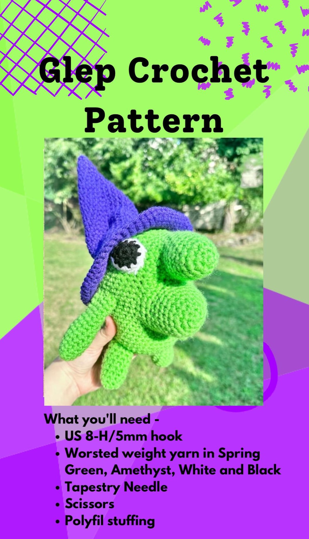 PATTERN Glep Amigurumi Plushie PDF Downloadable Instructions DIY ...