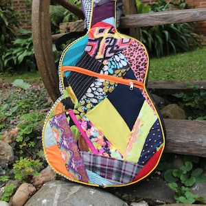 Guitar Case Upcycle Fabric Scraps Handcrafted Bags Patchwork Gig Bag - Etsy