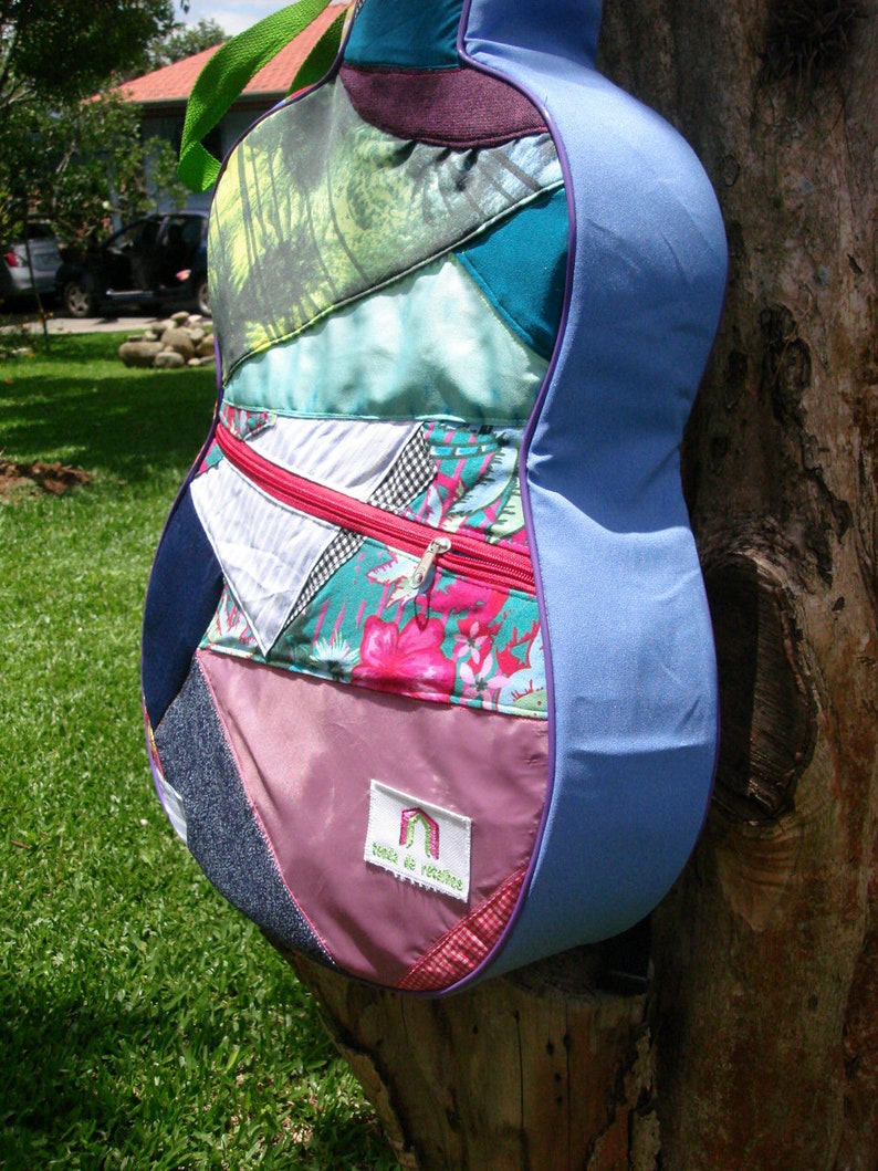 Guitar Case Patchwork Acoustic Guitar Case Upcycle Fabric - Etsy