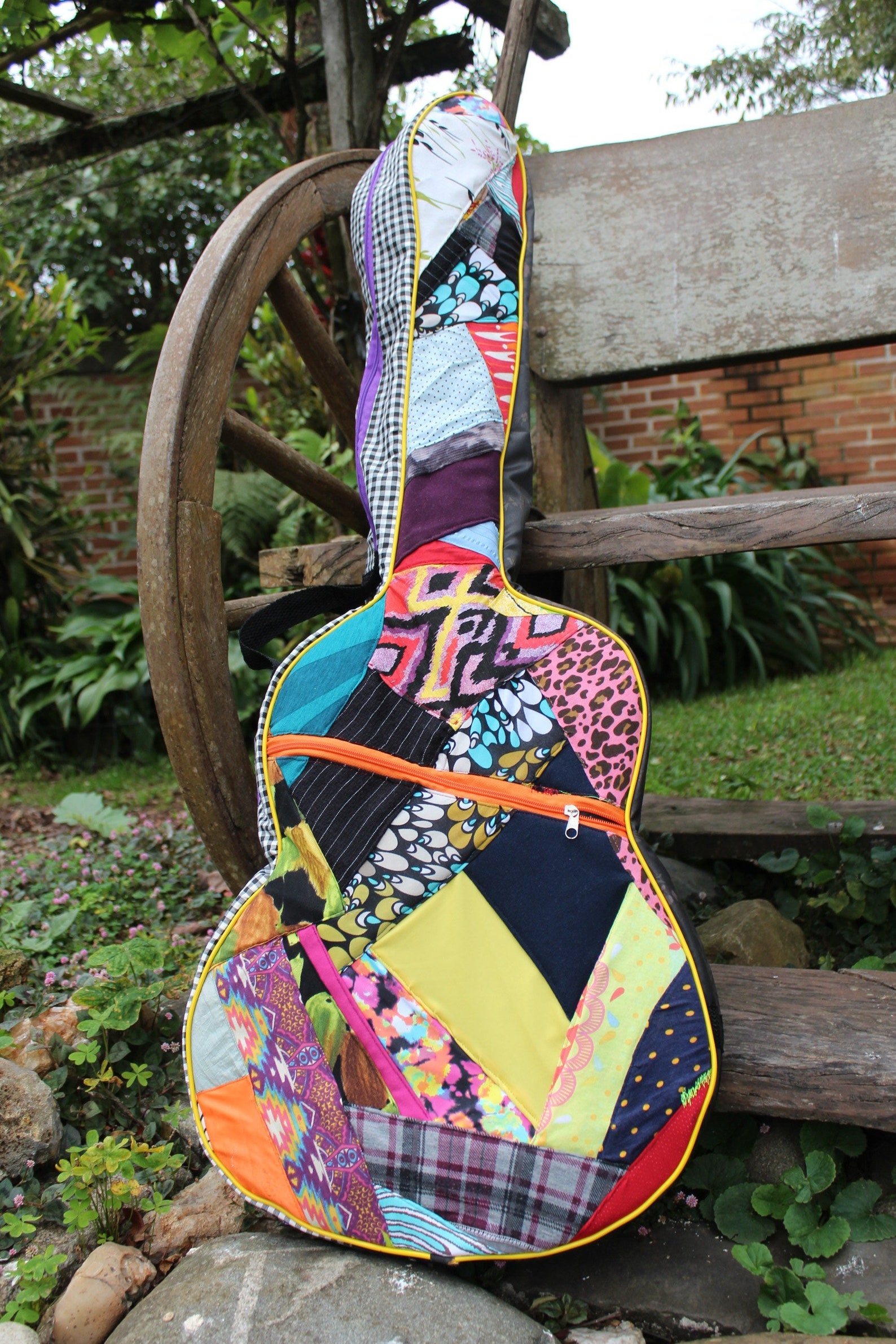 Guitar Case Upcycle Fabric Scraps Handcrafted Bags Patchwork Gig Bag - Etsy