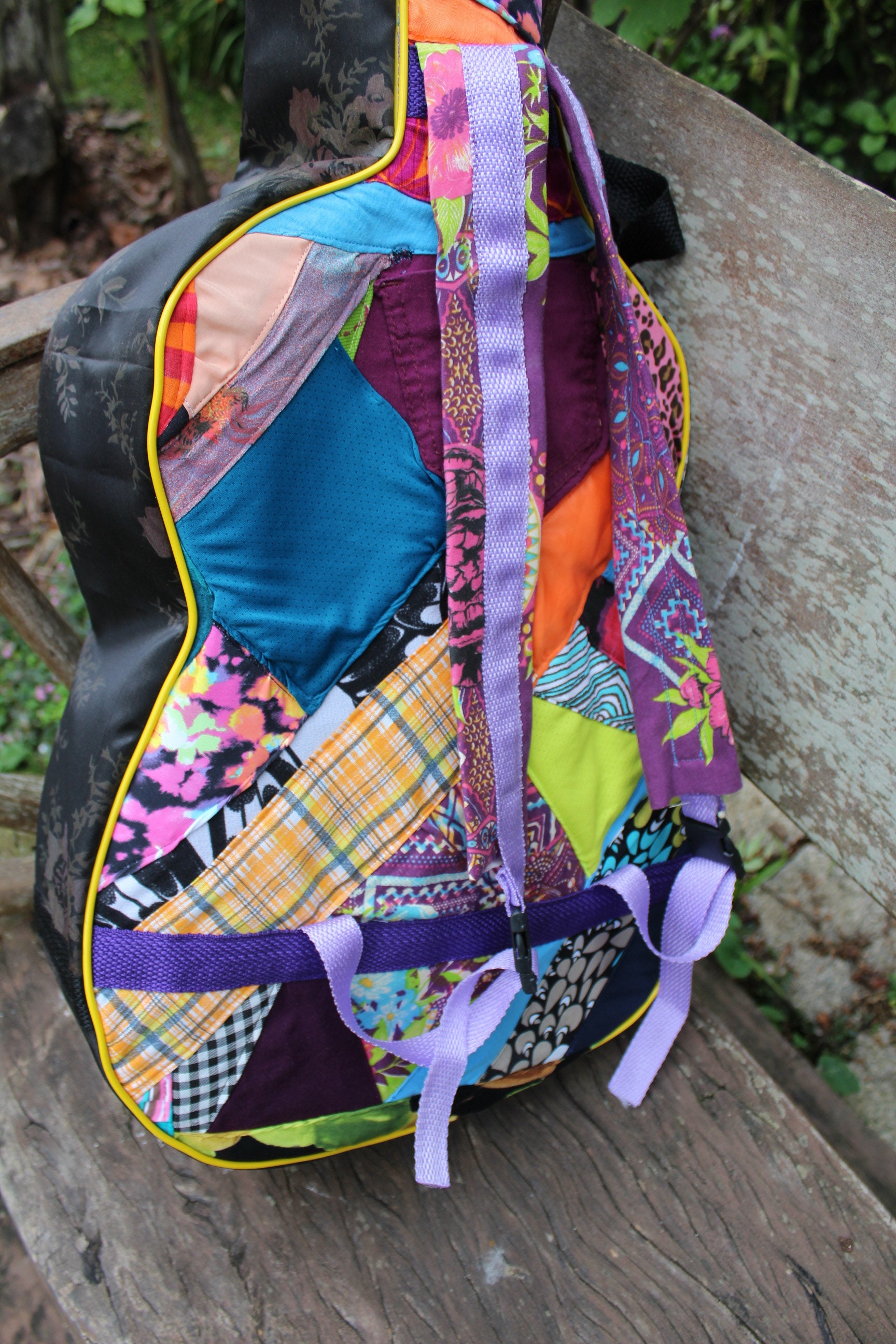 Guitar Case Upcycle Fabric Scraps Handcrafted Bags Patchwork Gig Bag - Etsy
