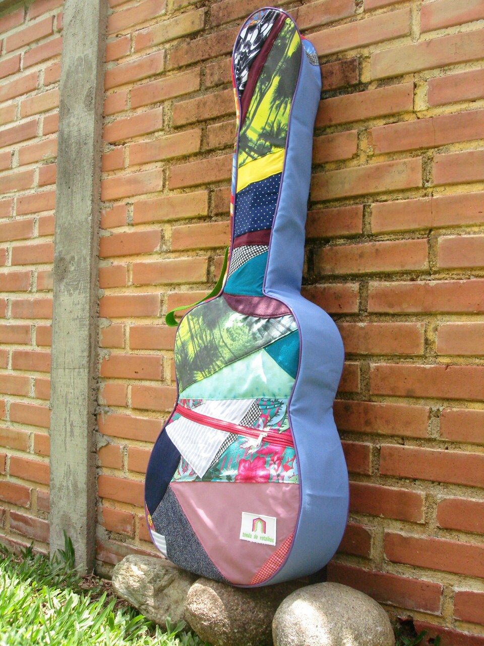 Guitar Case Patchwork Acoustic Guitar Case Upcycle Fabric Scraps - Etsy