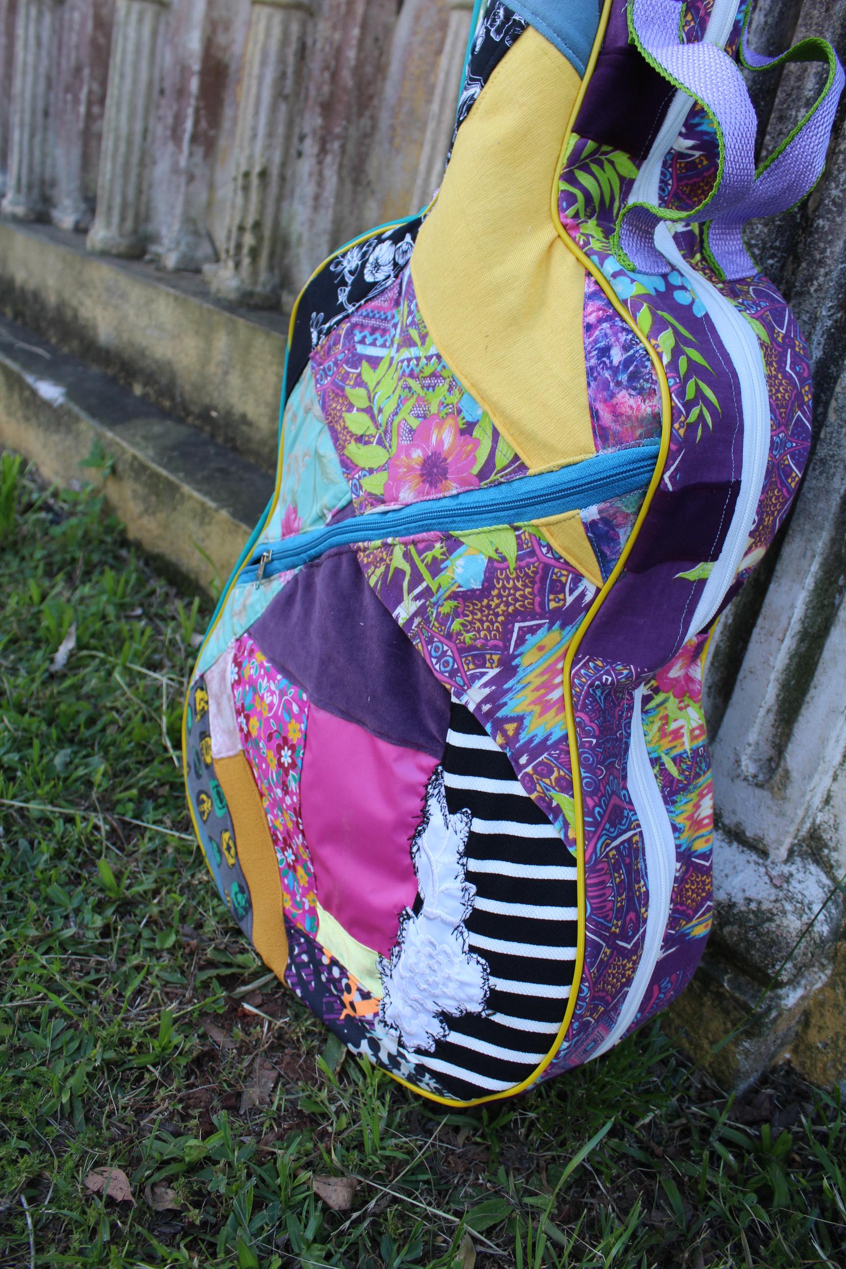 Guitar Case - Patchwork Acoustic Guitar Case - Upcycle Fabric Scraps - Etsy