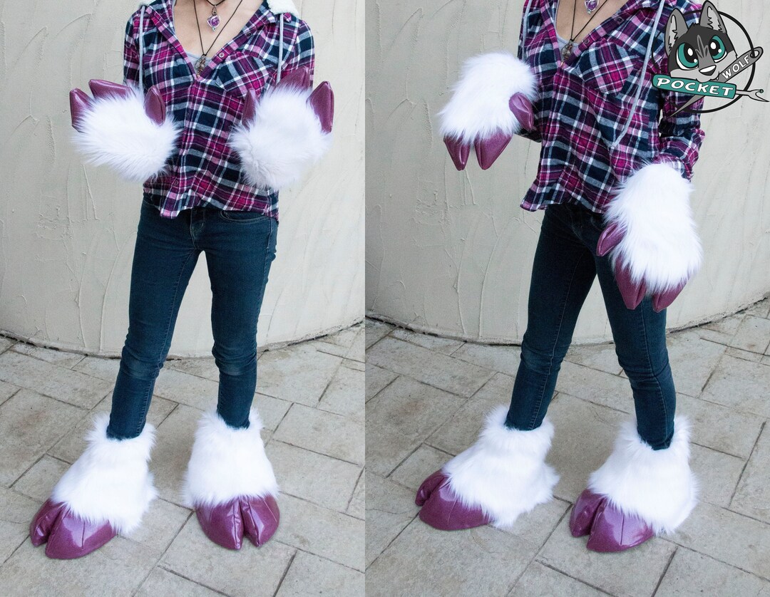 White and Sparkle Purple Glitter Foot Hooves Hoofs Mens 7-8 / Women's 9 ...