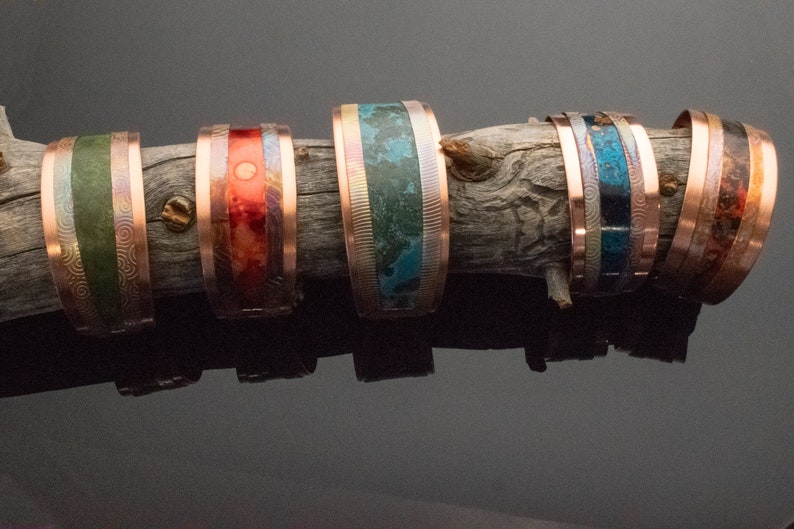 Colorful Tapered Copper Cuff Bracelets Unisex Bracelet for - Etsy