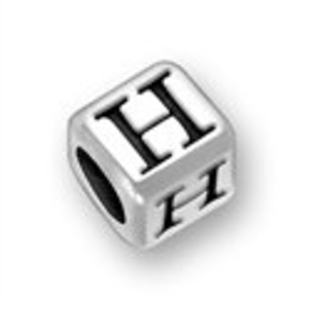 Sterling 4.5mm Rounded Alphabet Bead - Letter H - Etsy
