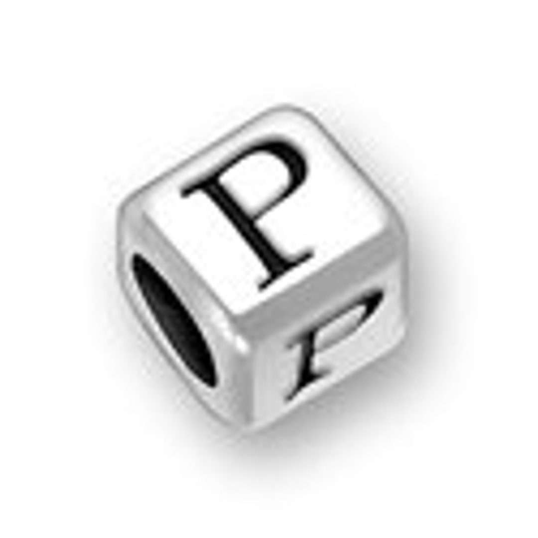 Sterling 4.5mm Rounded Alphabet Bead - Letter P - Etsy