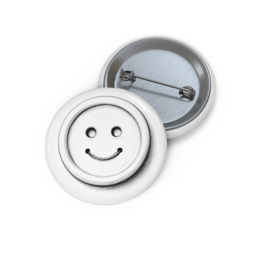 Smiley Face Button Pin | Cute Smile Round Pin Button, Jacket Accessory ...