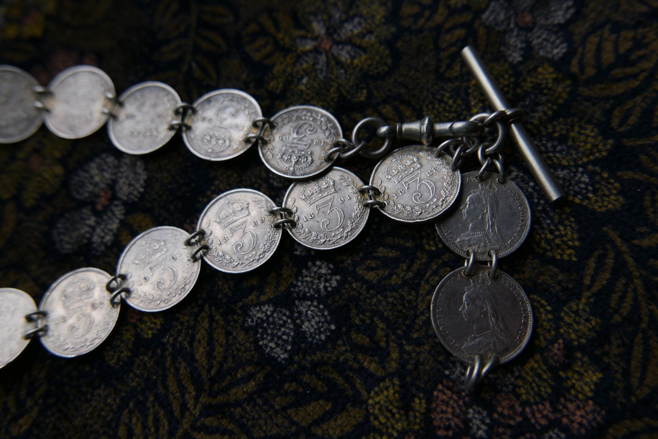 Fascinating Antique Coin Late Victorian Albert FOB Chain, Sterling ...