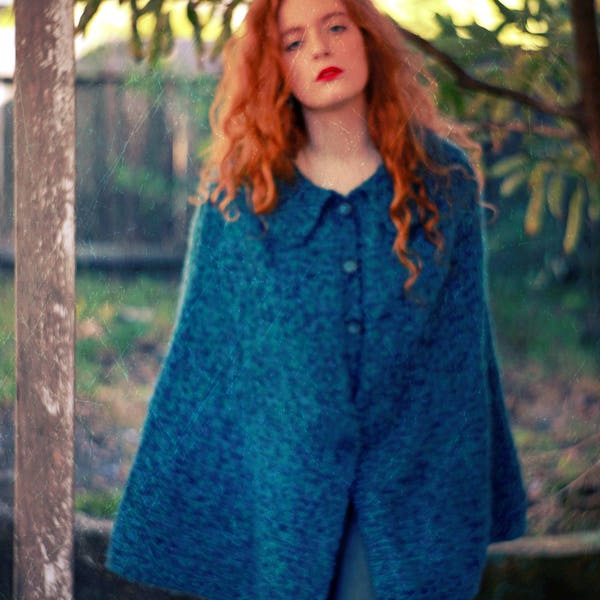 Hand Knit Cape - Etsy
