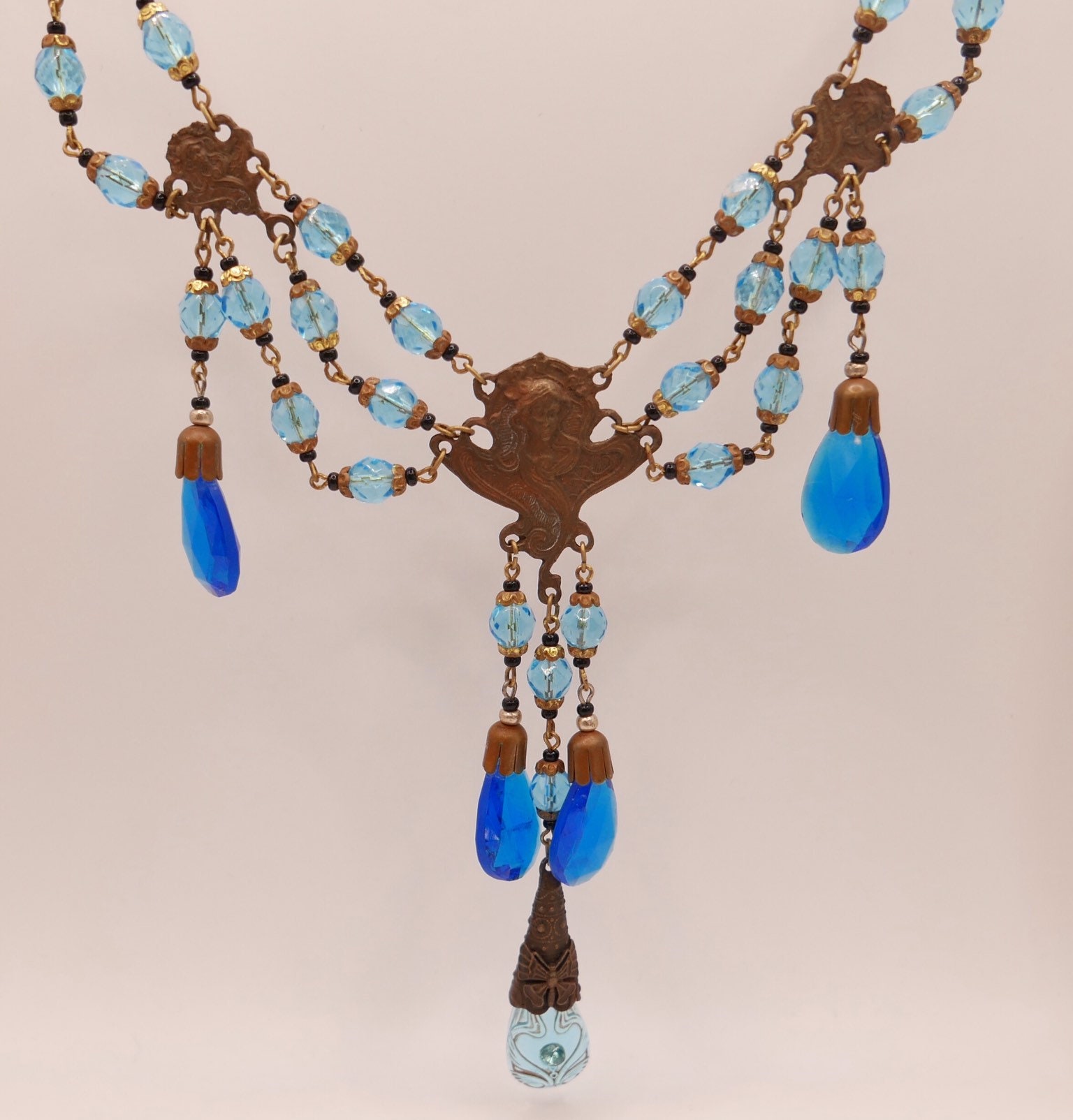 Extraordinary Genuine Antique Belle Epoch Czech Glass Festoon Necklace ...