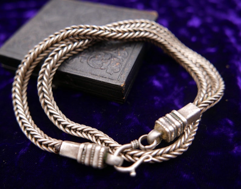 Rare Vintage Handcrafted Silver 'foxtail' or 'chevron' Chain, Tribal ...