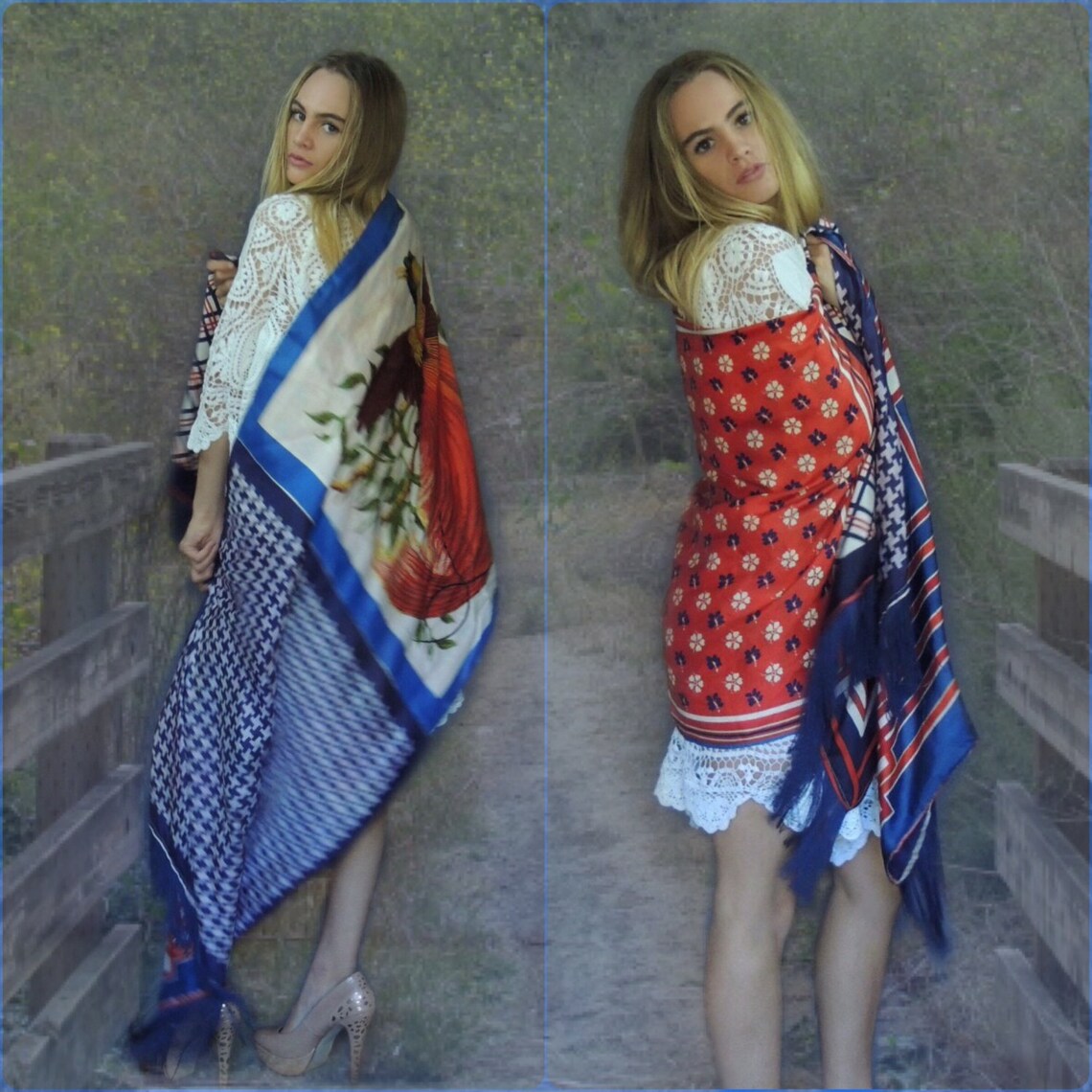 Huge Vintage Shawl / Silky Fringed Wrap / Hand Made Oversized - Etsy
