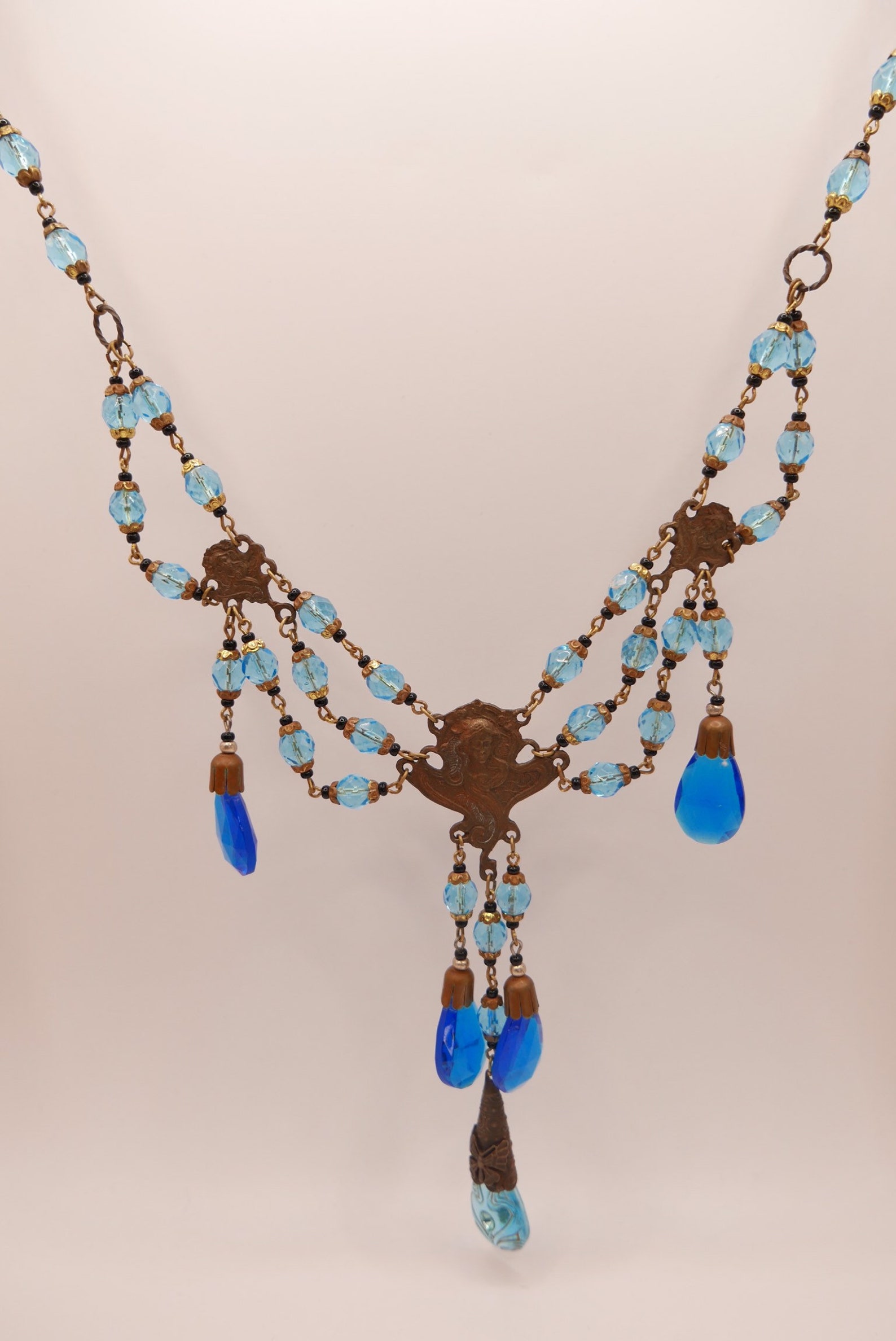 Extraordinary Genuine Antique Belle Epoch Czech Glass Festoon Necklace ...