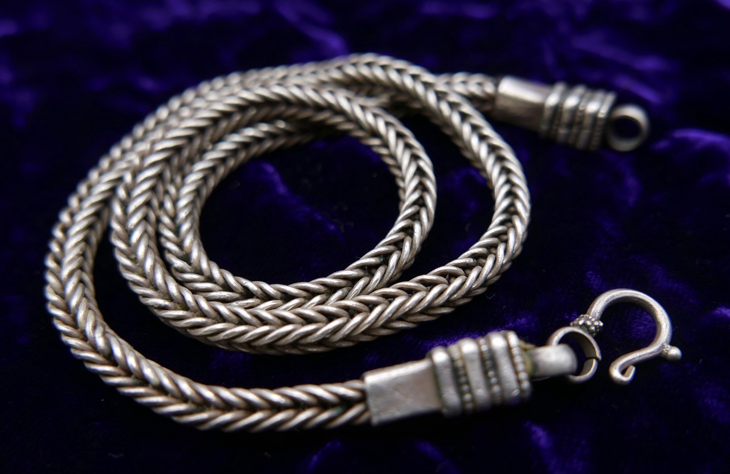 Rare Vintage Handcrafted Silver 'foxtail' or 'chevron' Chain, Tribal ...