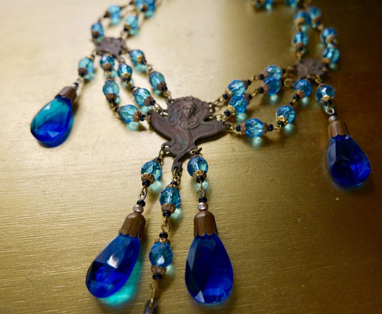 Extraordinary Genuine Antique Belle Epoch Czech Glass Festoon Necklace ...