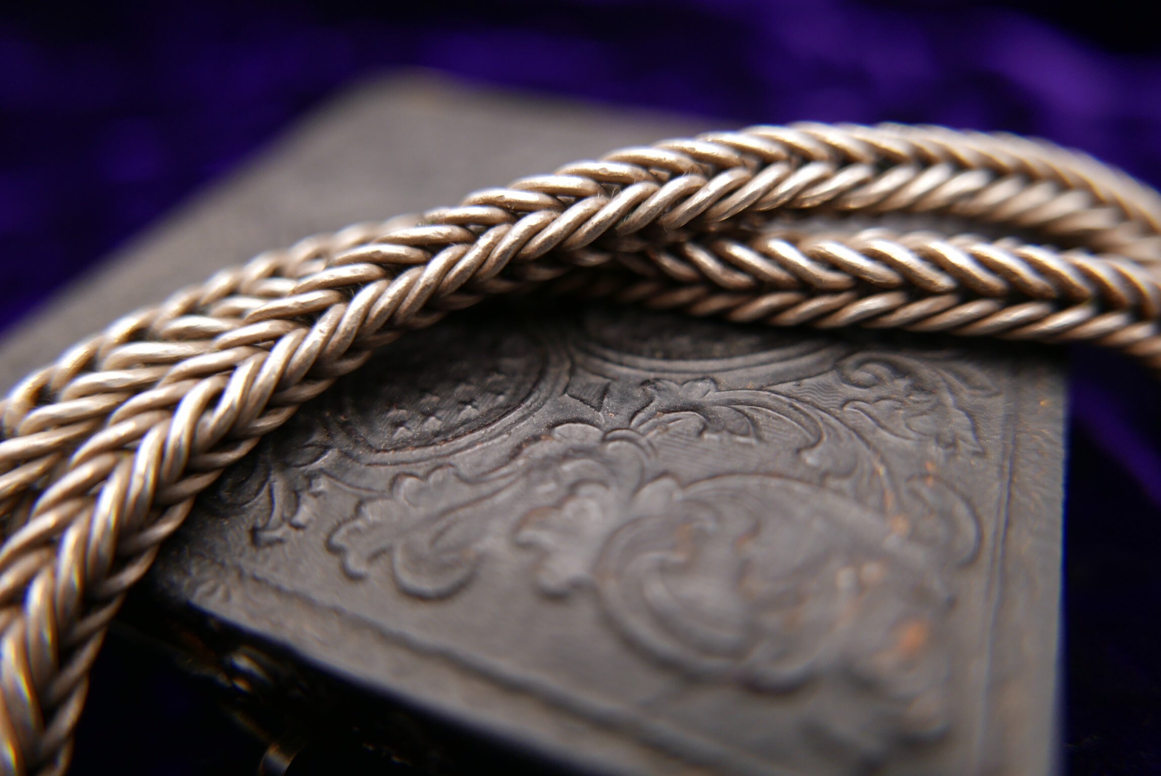 Rare Vintage Handcrafted Silver 'foxtail' or 'chevron' Chain, Tribal ...