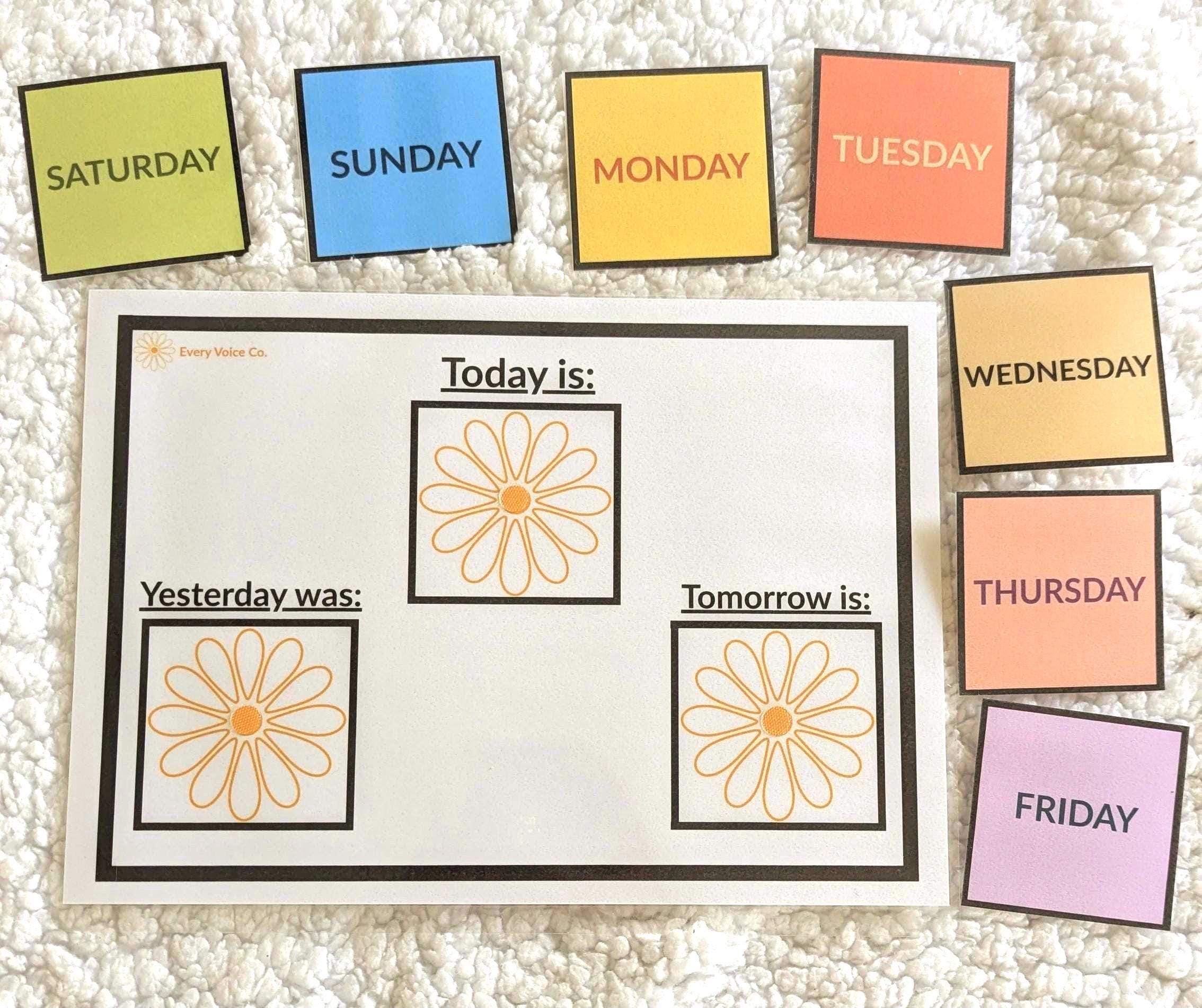 Days of the Week Visual Schedule Board for Kids | Autism ADHD Daily ...