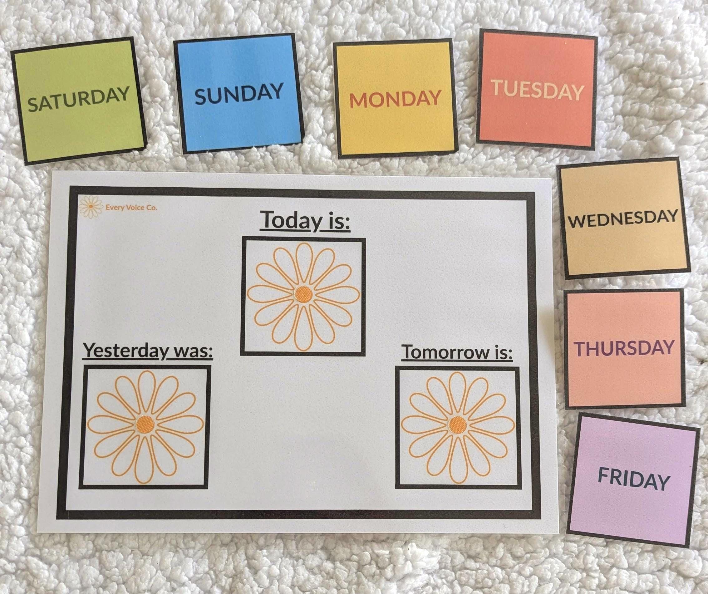 Days of the Week Visual Board - Autism ADHD Routine Schedule - Etsy