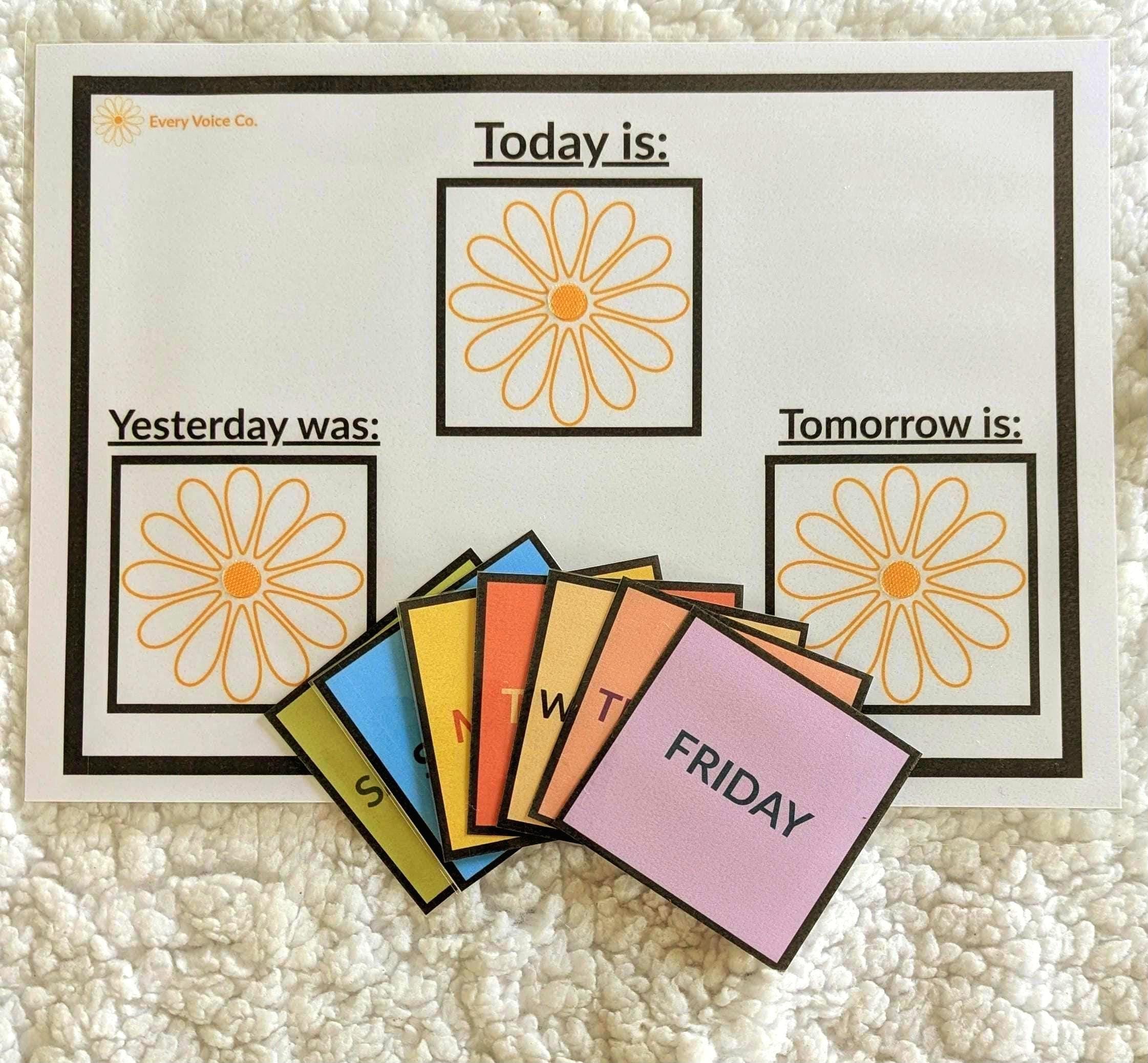 Days of the Week Visual Schedule Board for Kids | Autism ADHD Daily ...
