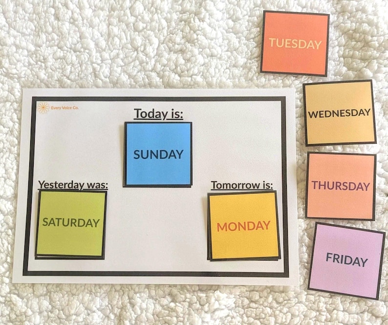 Days of the Week Visual Schedule Board for Kids | Autism ADHD Daily ...
