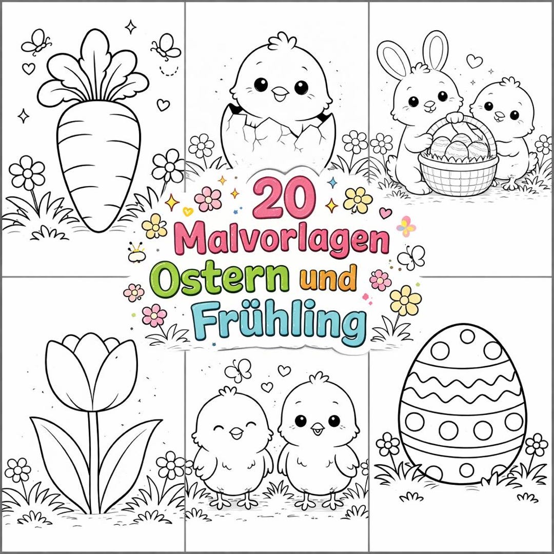 Easter Coloring Pages for 2-4 Year Olds (PDF) | 20 Easy Coloring Pages ...