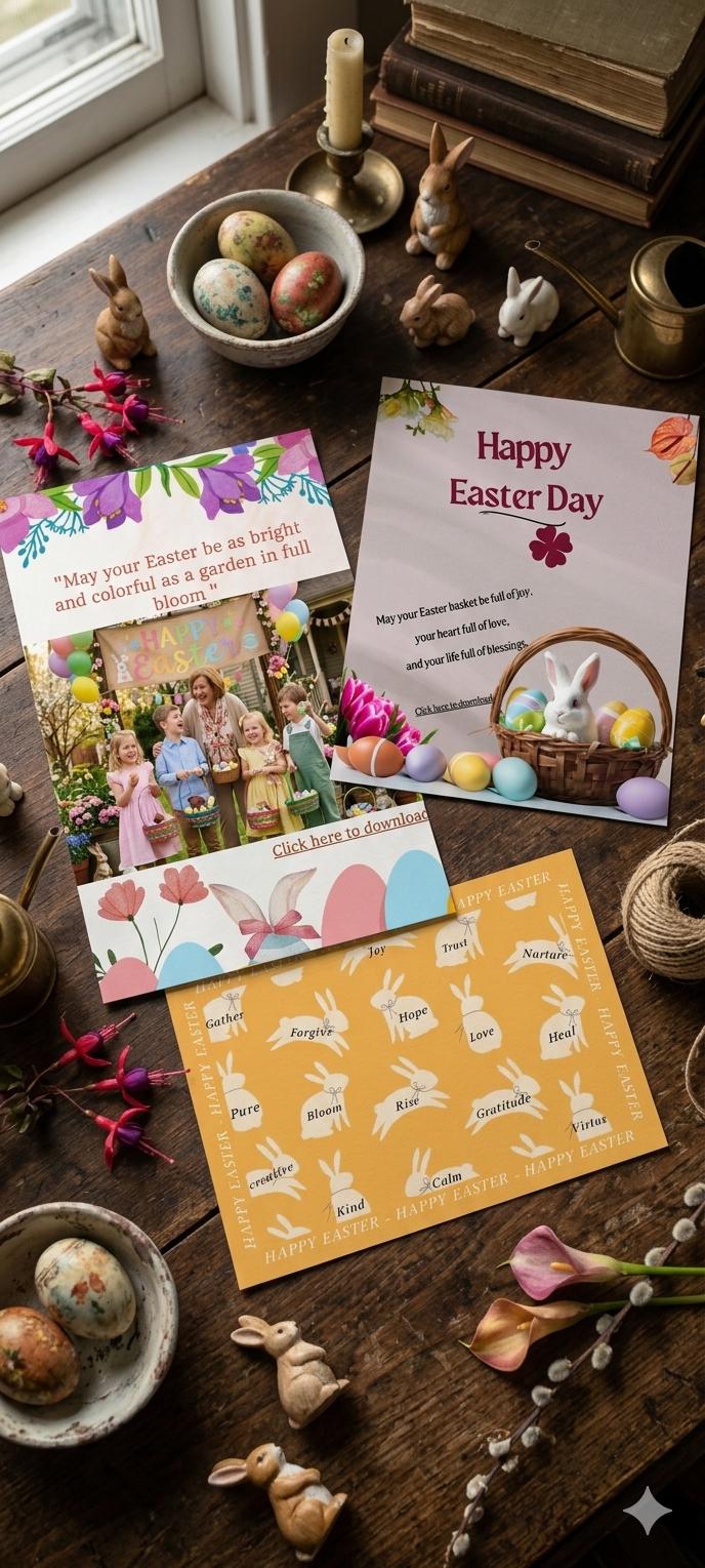 Editable Easter Card Template – Floral Bunny Greeting (digital Download ...